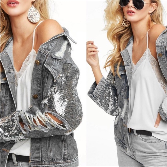Jackets & Coats | New In Sassy Seqn Sleeve Coal Denim Jacket | Poshmark